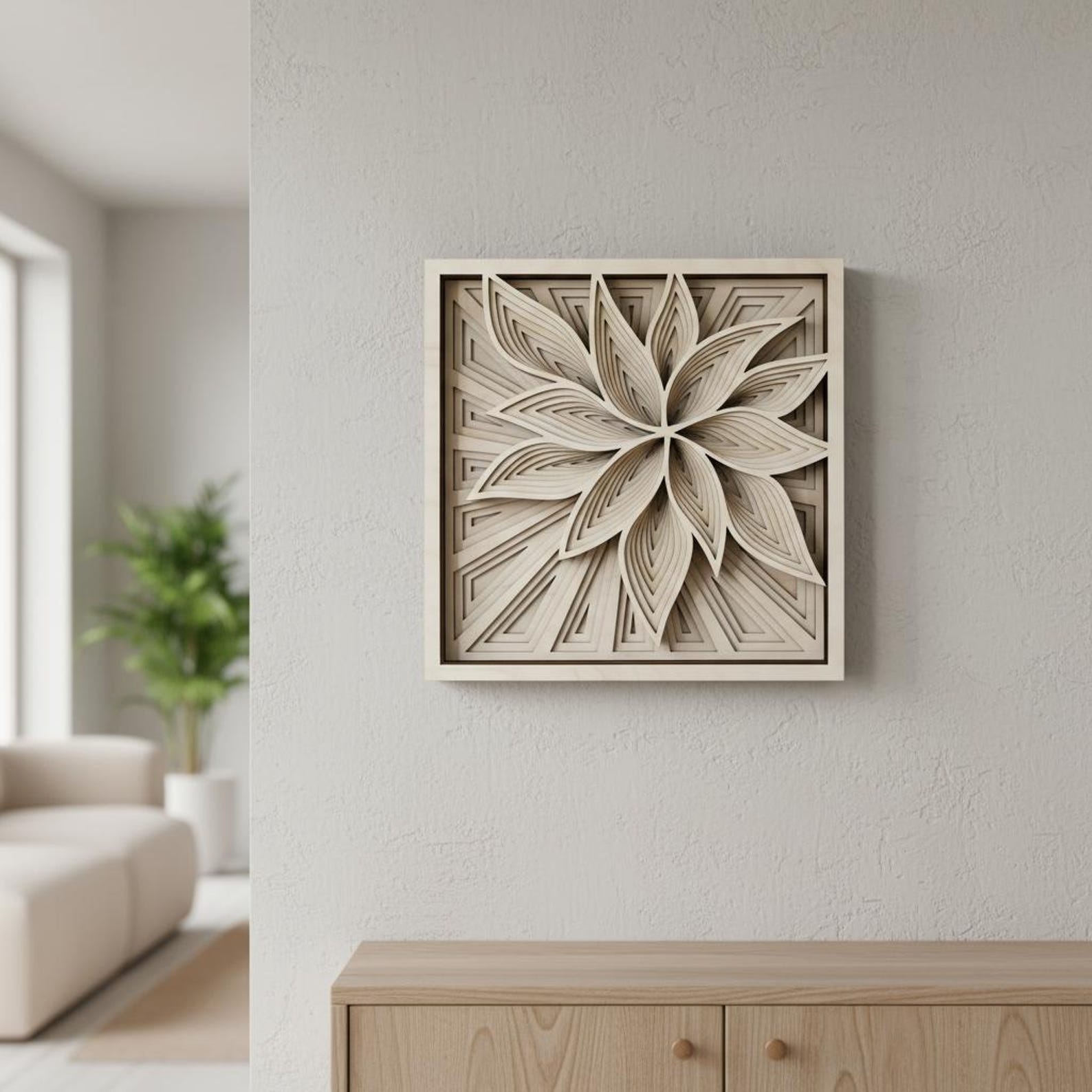 3D Multilayer Mandala Laser Cut Wall Art | Decorative Layered Wooden ...