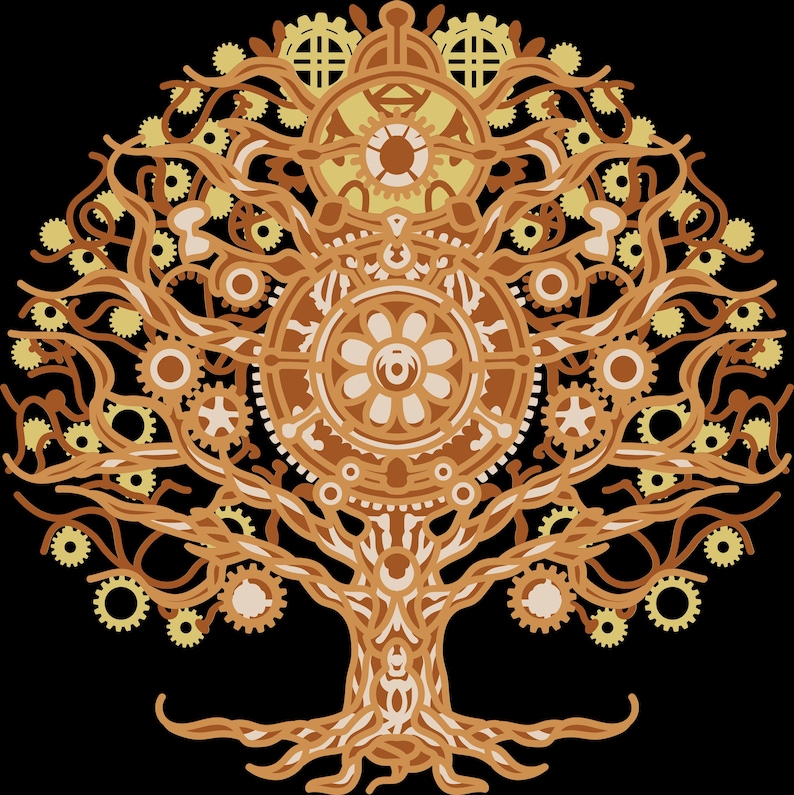 3D Tree of Life Mandala SVG Laser Cut Wall Art DFX, PDF File - Etsy