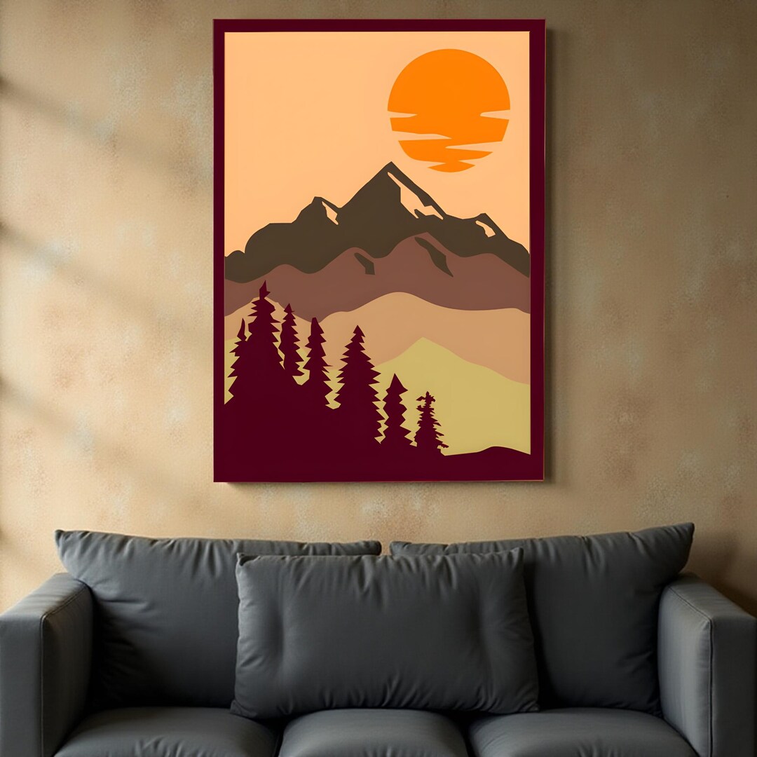 Multilayer Laser Cut Mountain Frame Wall Art SVG, DFX, PDF File - Etsy