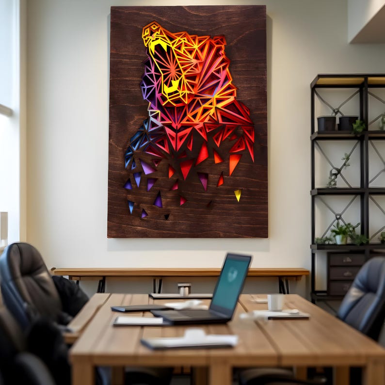 Marco de oso multicapa cortado con láser para decoración de pared ...