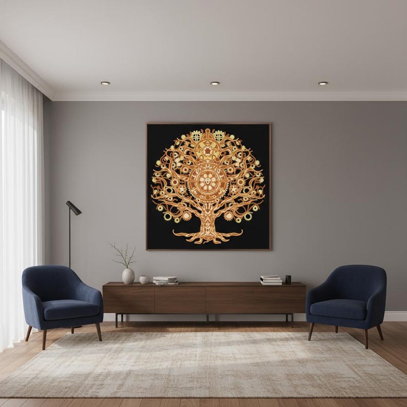 3D Tree of Life Mandala SVG Laser Cut Wall Art DFX, PDF File - Etsy