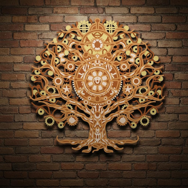 3D Tree of Life Mandala SVG Laser Cut Wall Art DFX, PDF File - Etsy