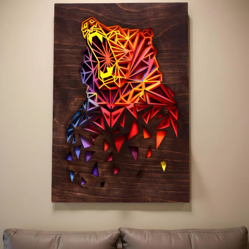 Marco de oso multicapa cortado con láser para decoración de pared ...