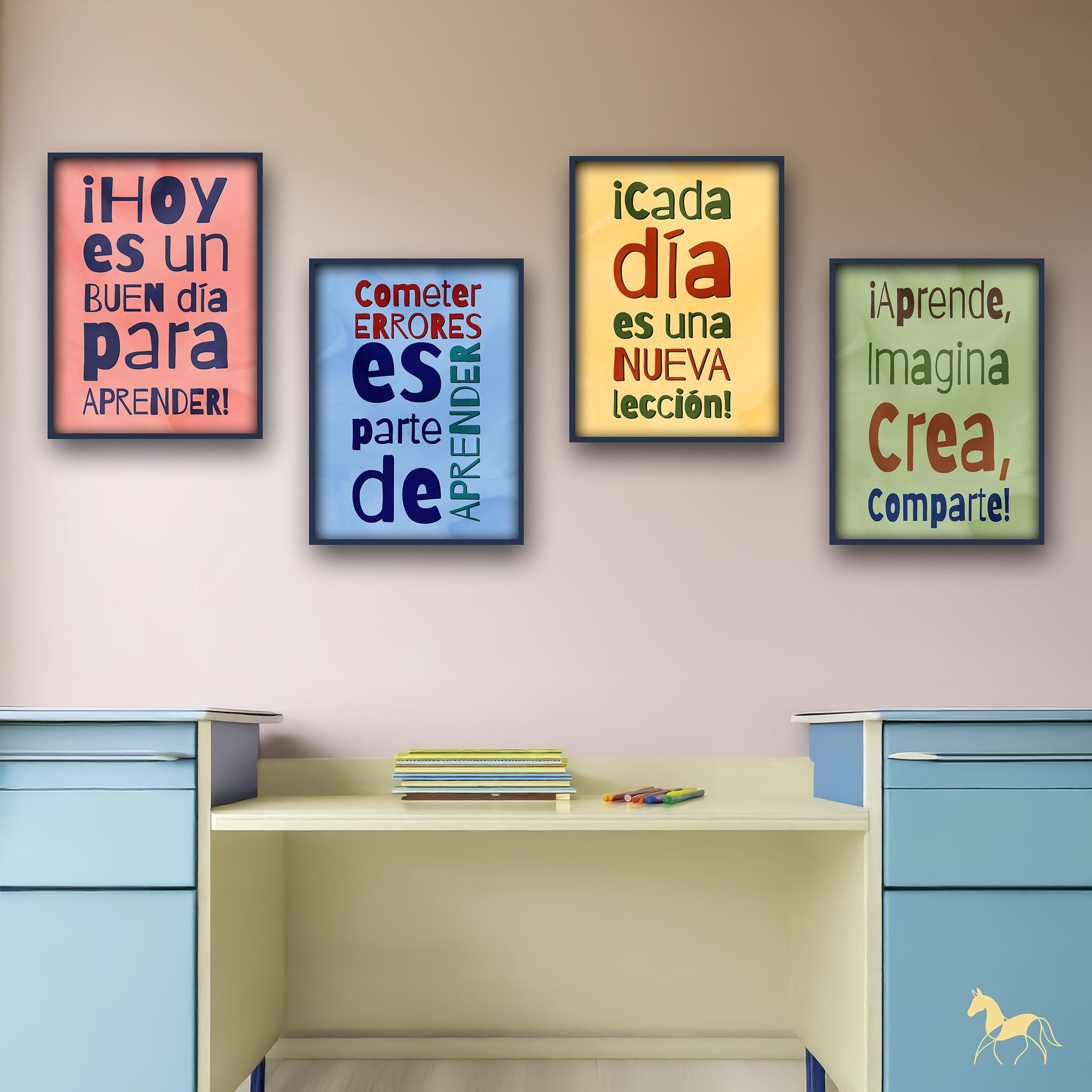 Retro Spanish Classroom Poster Set: Motivational Language Decor ...