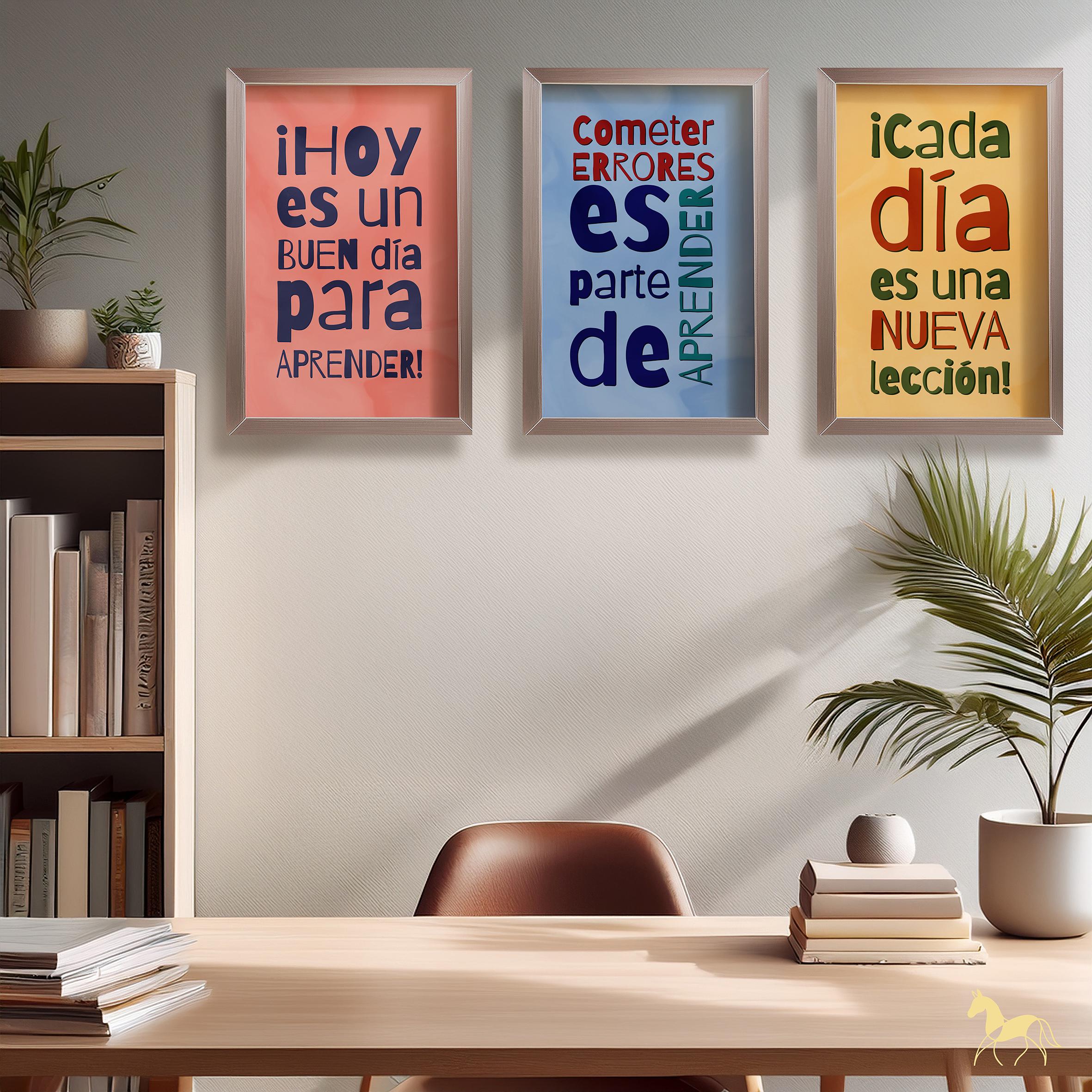Retro Spanish Classroom Poster Set: Motivational Language Decor ...