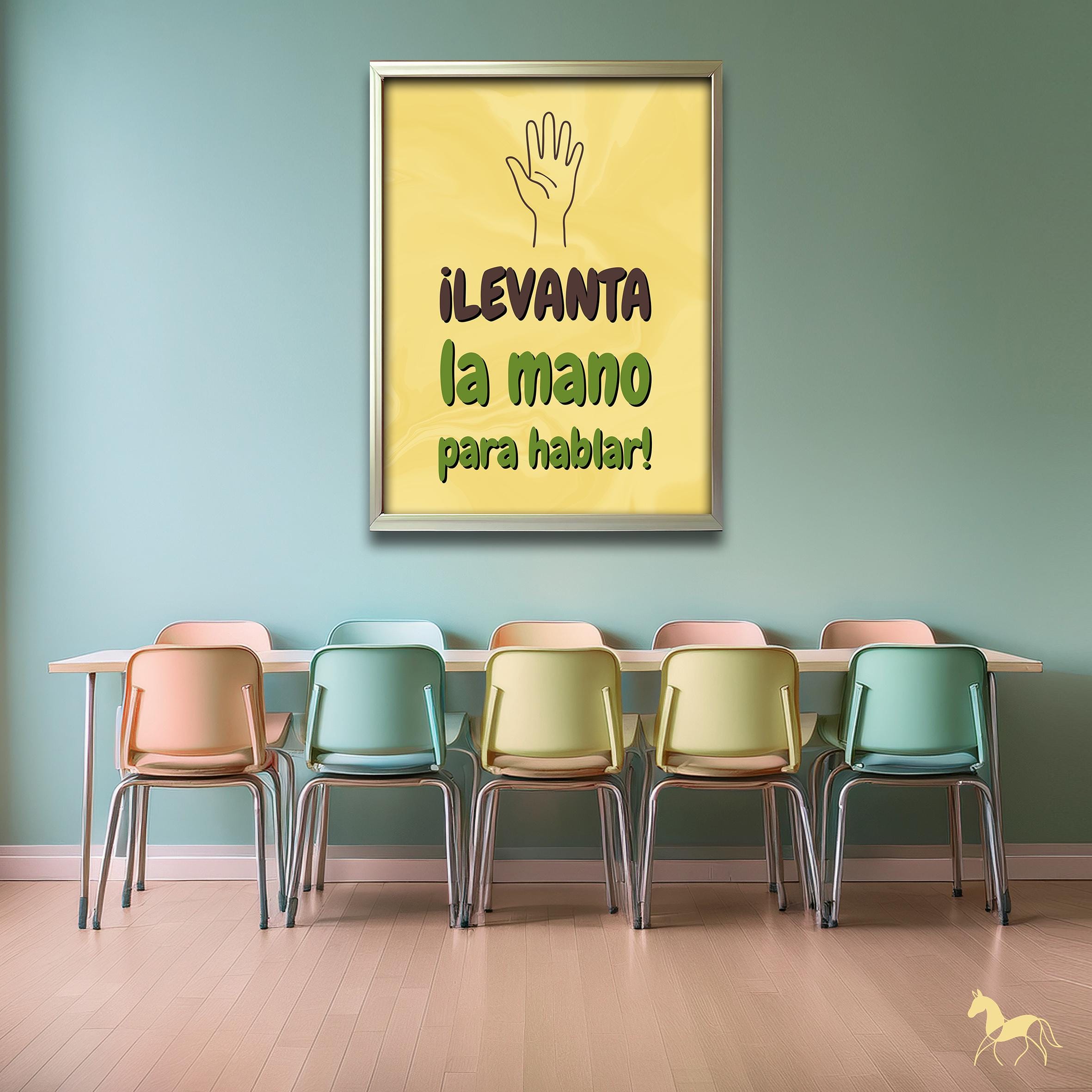 Spanish Classroom Rules Poster: Retro Decor, ¡levanta La Mano! (digital ...