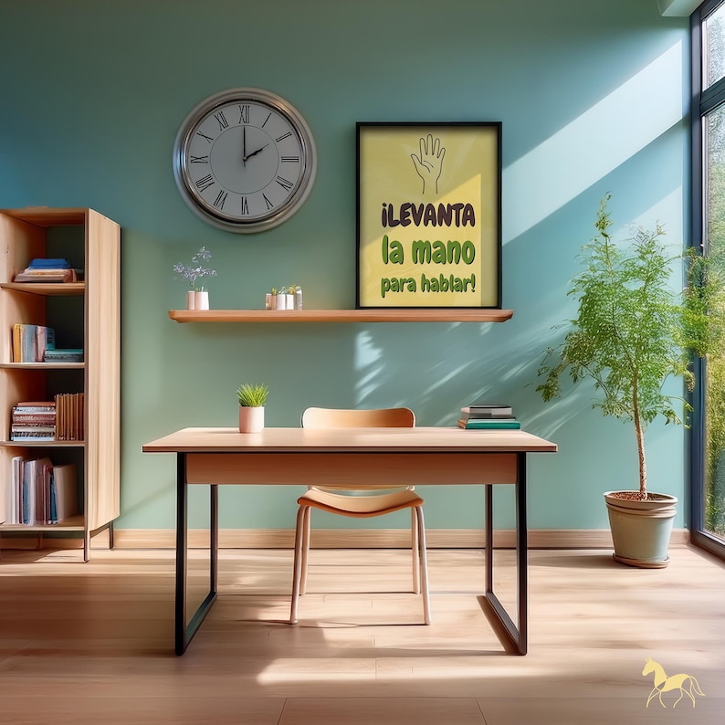 Spanish Classroom Rules Poster: Retro Decor, ¡levanta La Mano! (digital ...