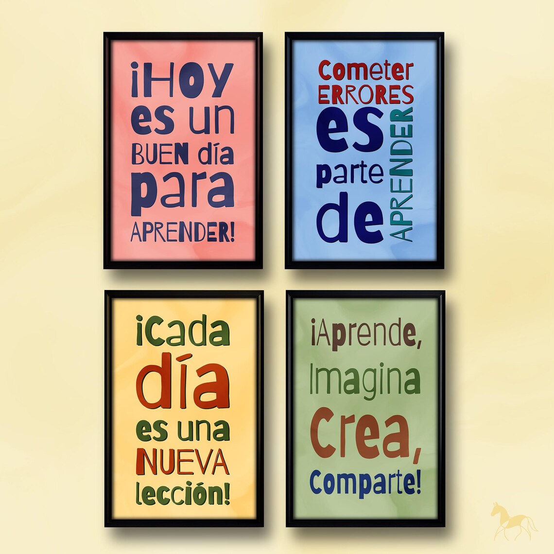 Retro Spanish Classroom Poster Set: Motivational Language Decor ...