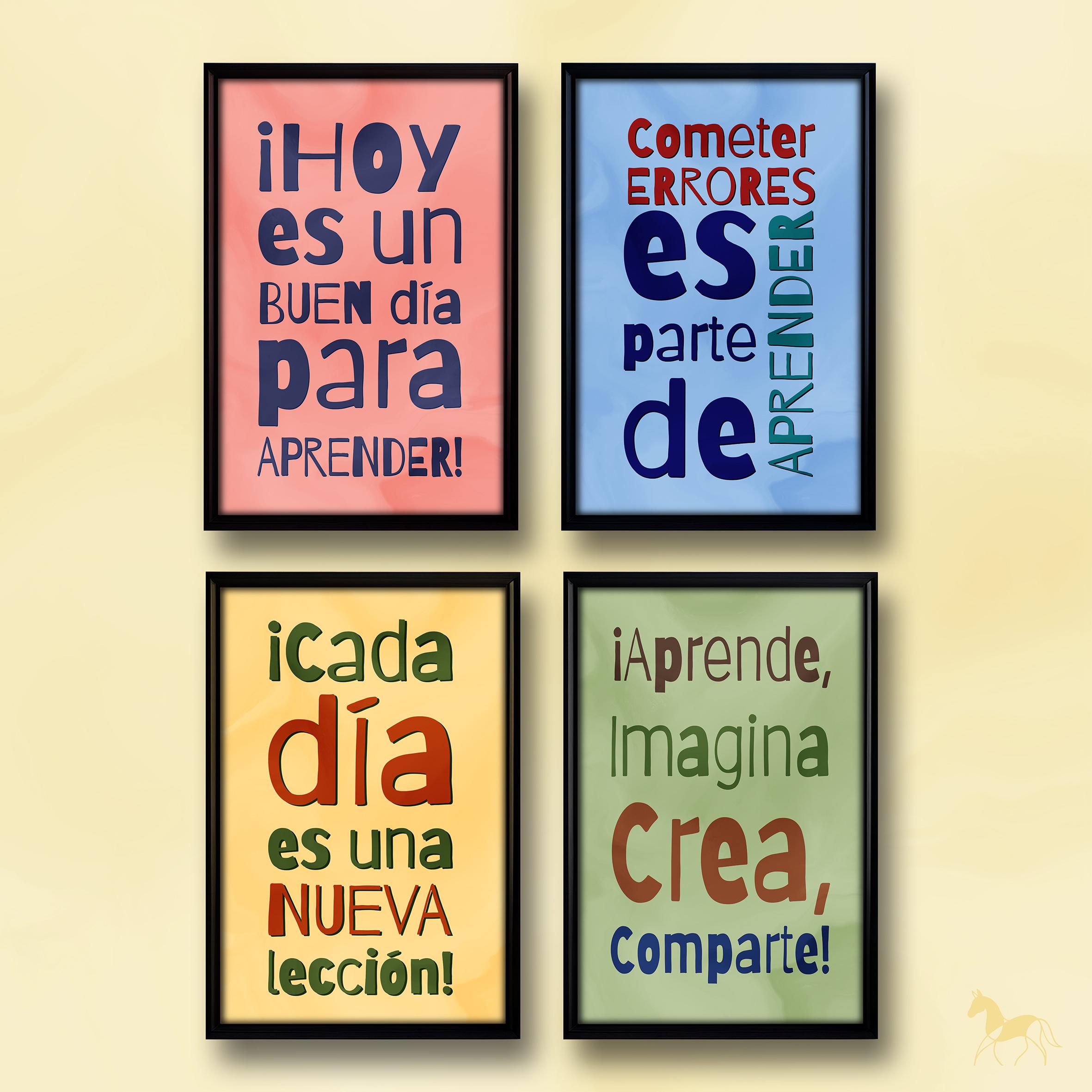 Retro Spanish Classroom Poster Set: Motivational Language Decor ...