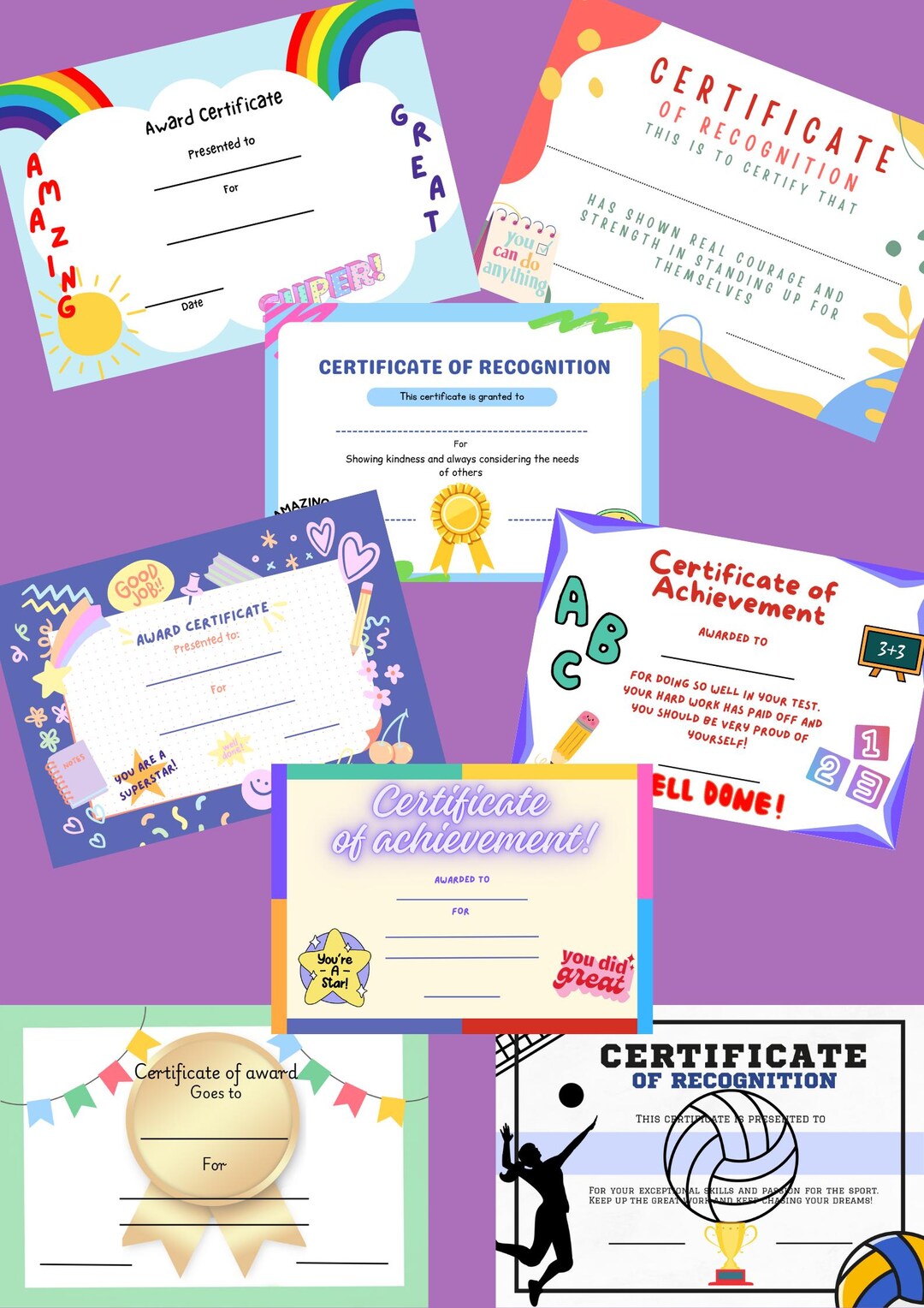 Kids Award Certificates Printable Bundle | Children’s Achievement ...