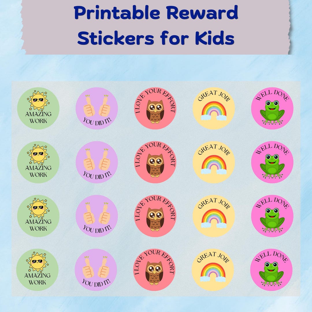 Printable Reward Stickers for Kids | Positive Praise, Behavior Charts ...
