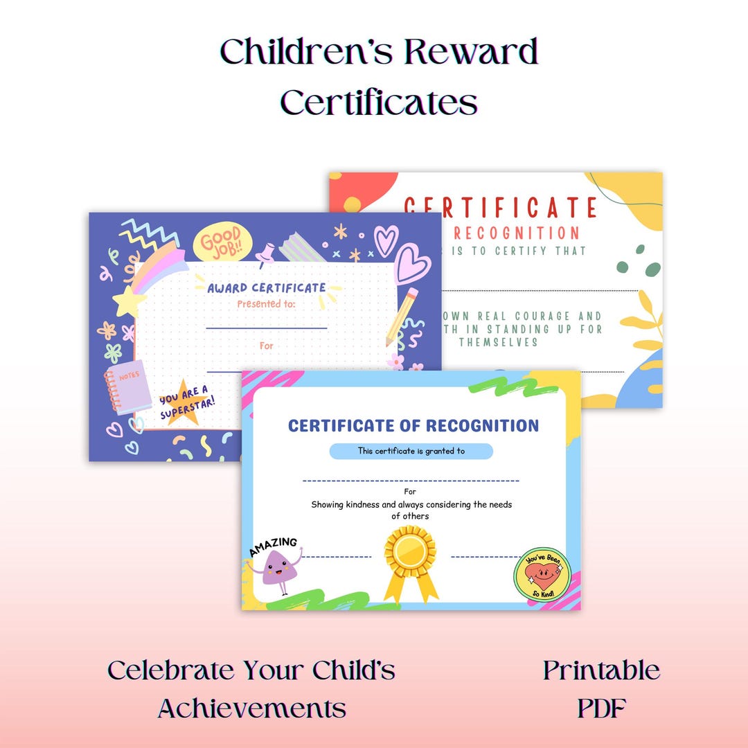Printable Reward Certificates for Kids | Classroom & Homeschool Award ...