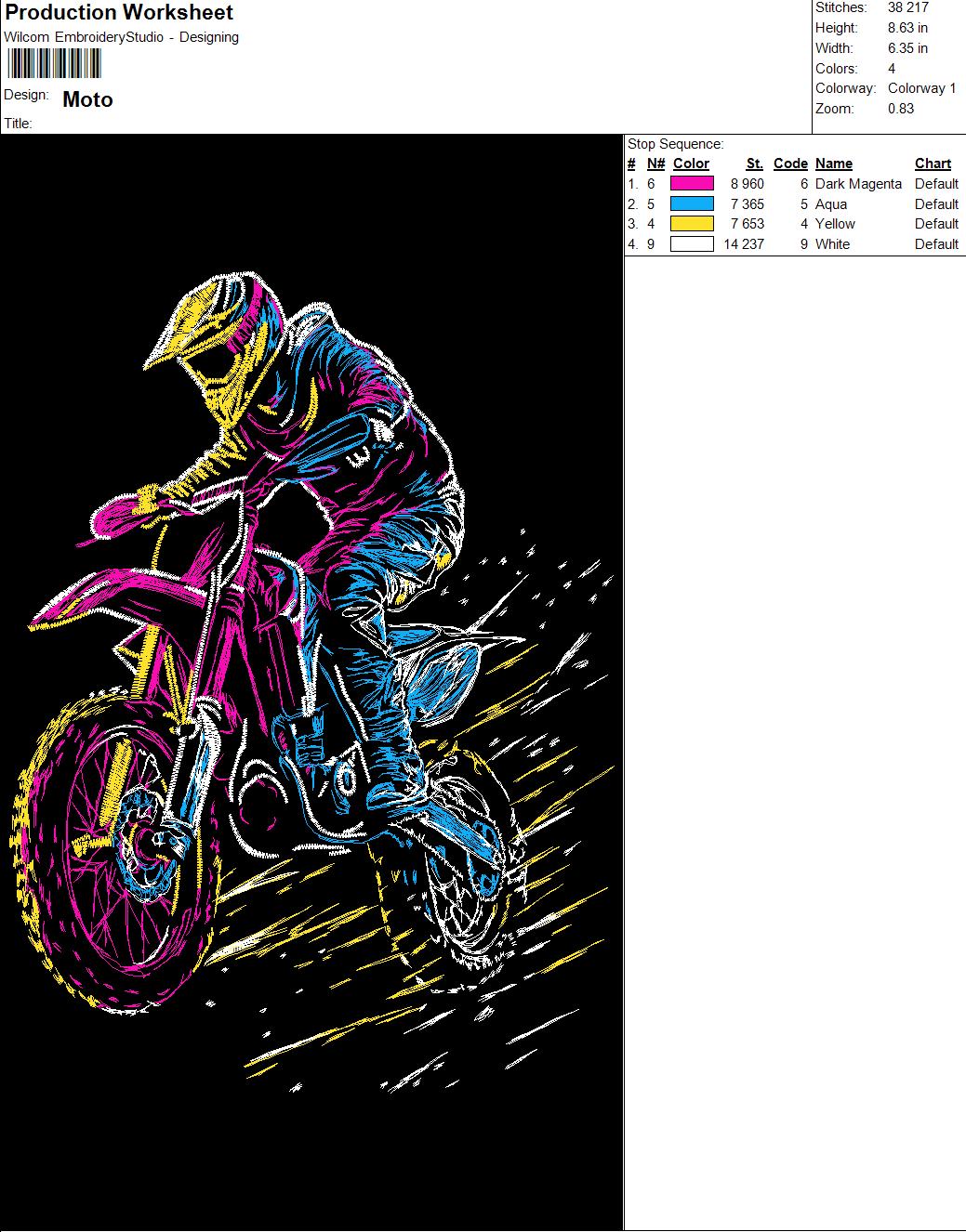 Motocross Embroidery Design, Expressive Dirt Bike Rider Sketch, Extreme ...
