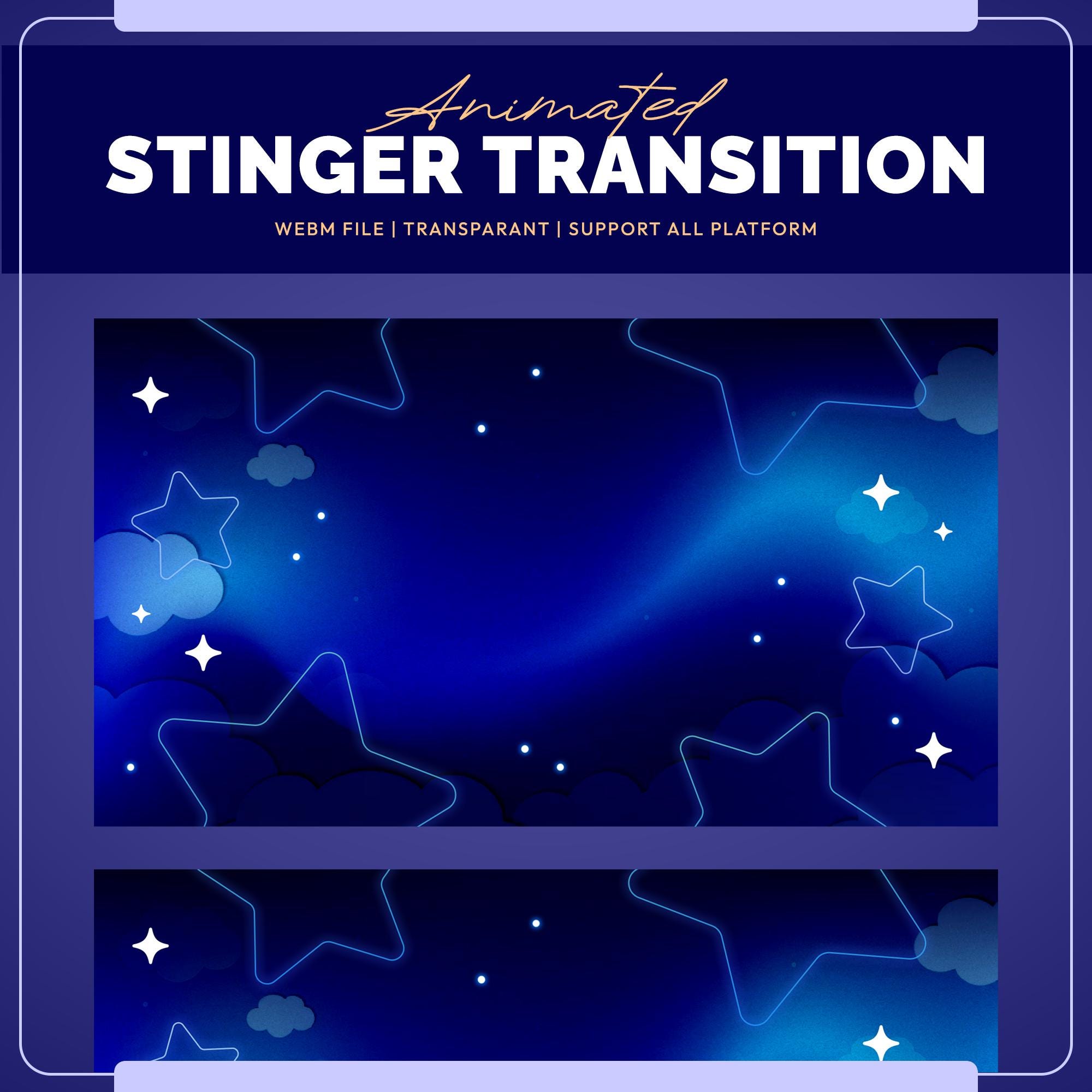 Starlit Dream Animated Stream Overlay Pack for Twitch Kick Youtube ...