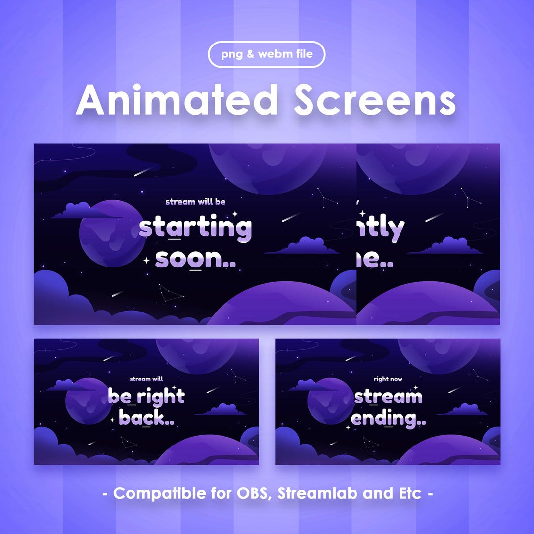 Cosmic Planet Stream Screens / Galaxy Starting Ending BRB / Cute Space ...
