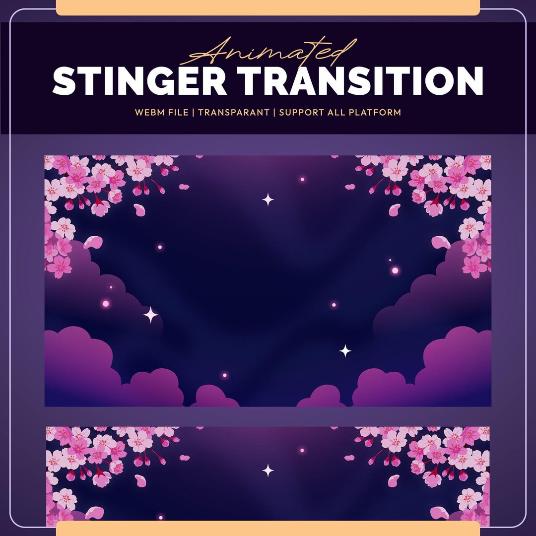Sakura Cloud Animated Stinger Transition for Twitch Kick Youtube ...