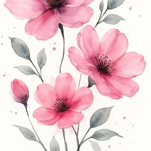 Watercolor Flower Clipart Bundle: Hand-painted Floral Pngs (digital ...