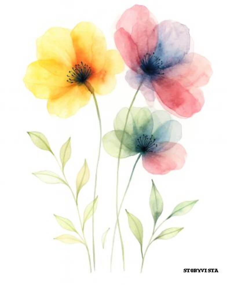 Watercolor Flower Clipart Bundle: Hand-painted Floral Pngs (digital ...