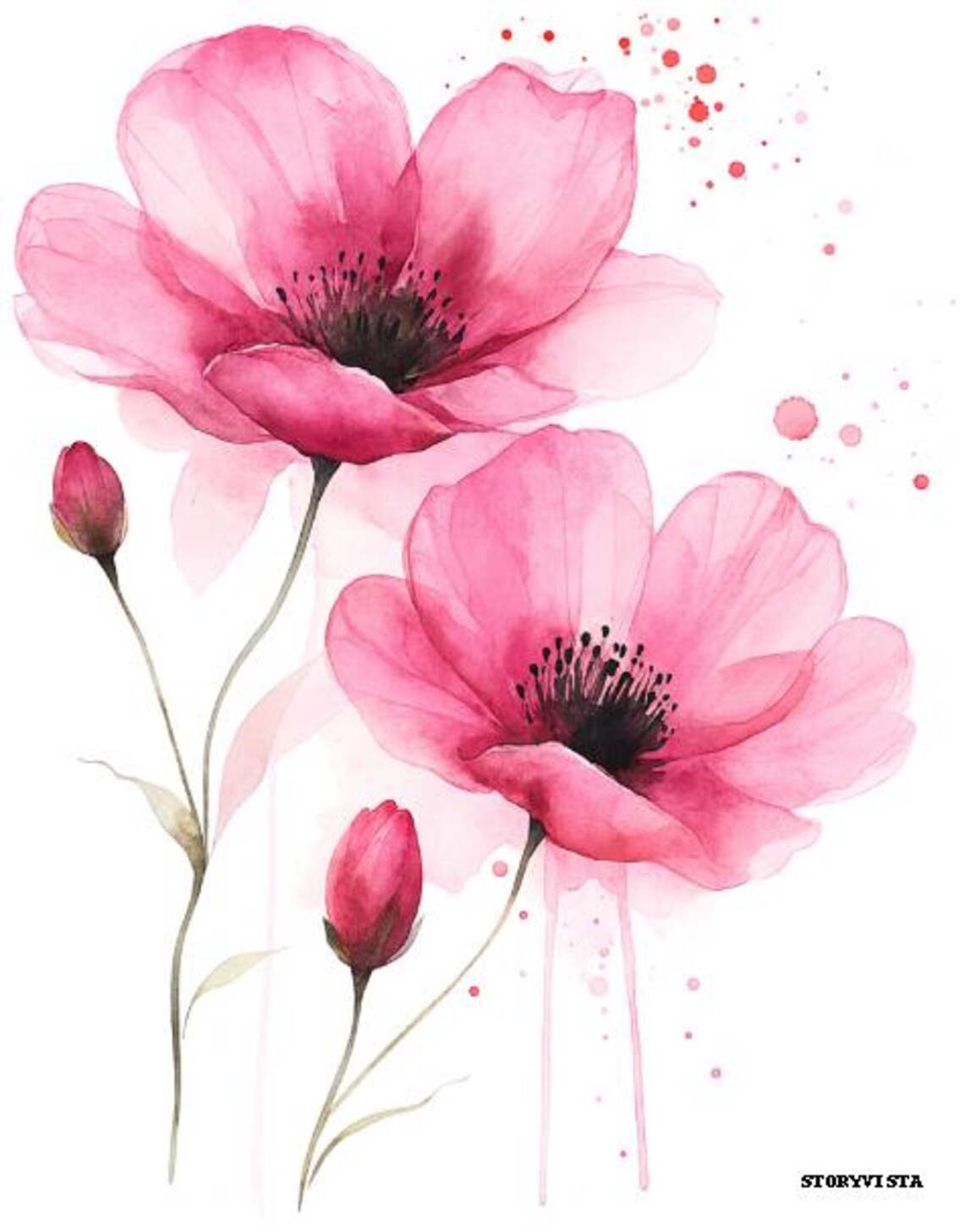 Watercolor Flower Clipart Bundle: Hand-painted Floral Pngs (digital ...