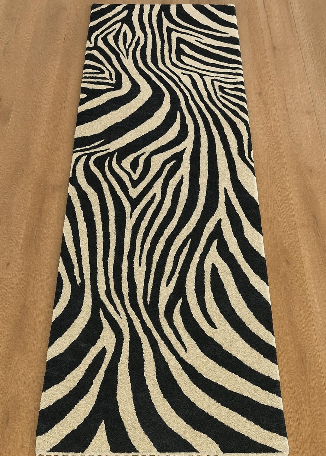 Hand-tufted Zebra Print Runner Rug: Modern Safari Decor - Etsy
