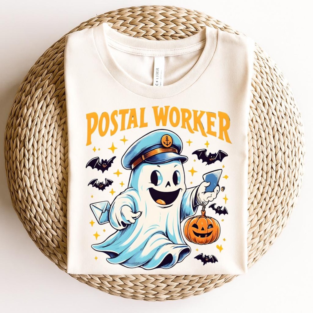 Funny Postal Worker Ghost PNG: Halloween Mailman Clipart (digital ...