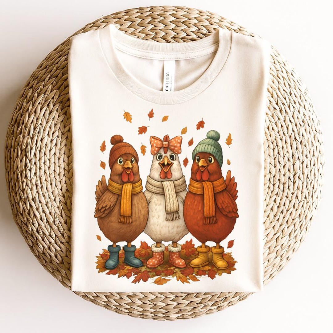 Autumn Chickens Clipart – Cozy Fall Farm Trio - Etsy