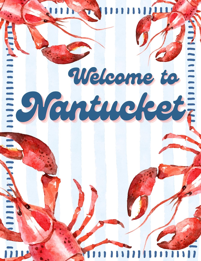 Lobster-themed Welcome Sign | Printable Red & Coastal Party Decor ...