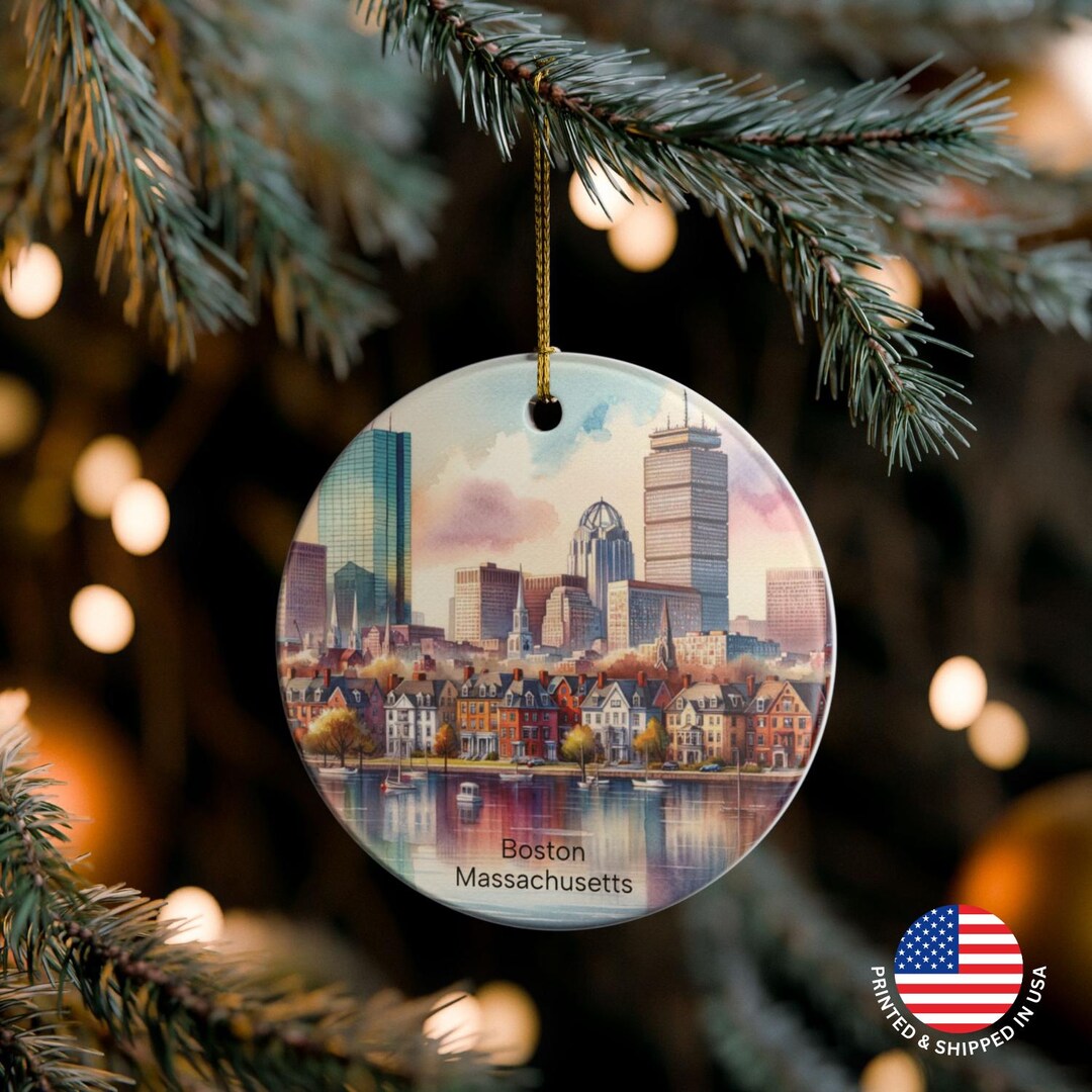 Personalized Boston Massachusetts Ornament: Custom Boston Travel ...