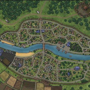 Custom Dnd Digital Fantasy Map Town / World Detailed Map Design ...