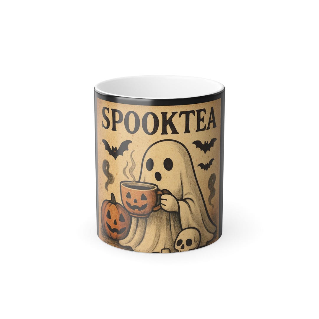 Spook Tea Halloween Ghost Ceramic Mug - Color Changing Coffee Cup ...