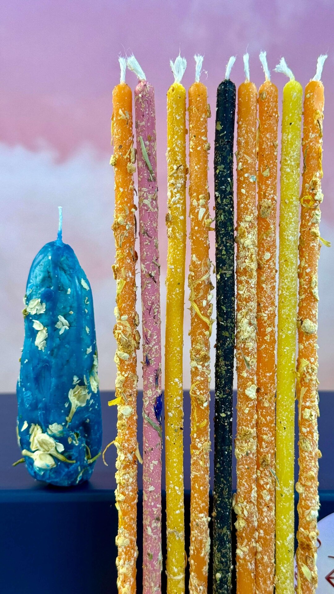 Energy Candle Set – 10 Beeswax Ritual Candles for Focus & Motivation ...