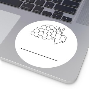 Grapes Name Tag Stickers, Customizable, Fun for Kids, for Teachers ...