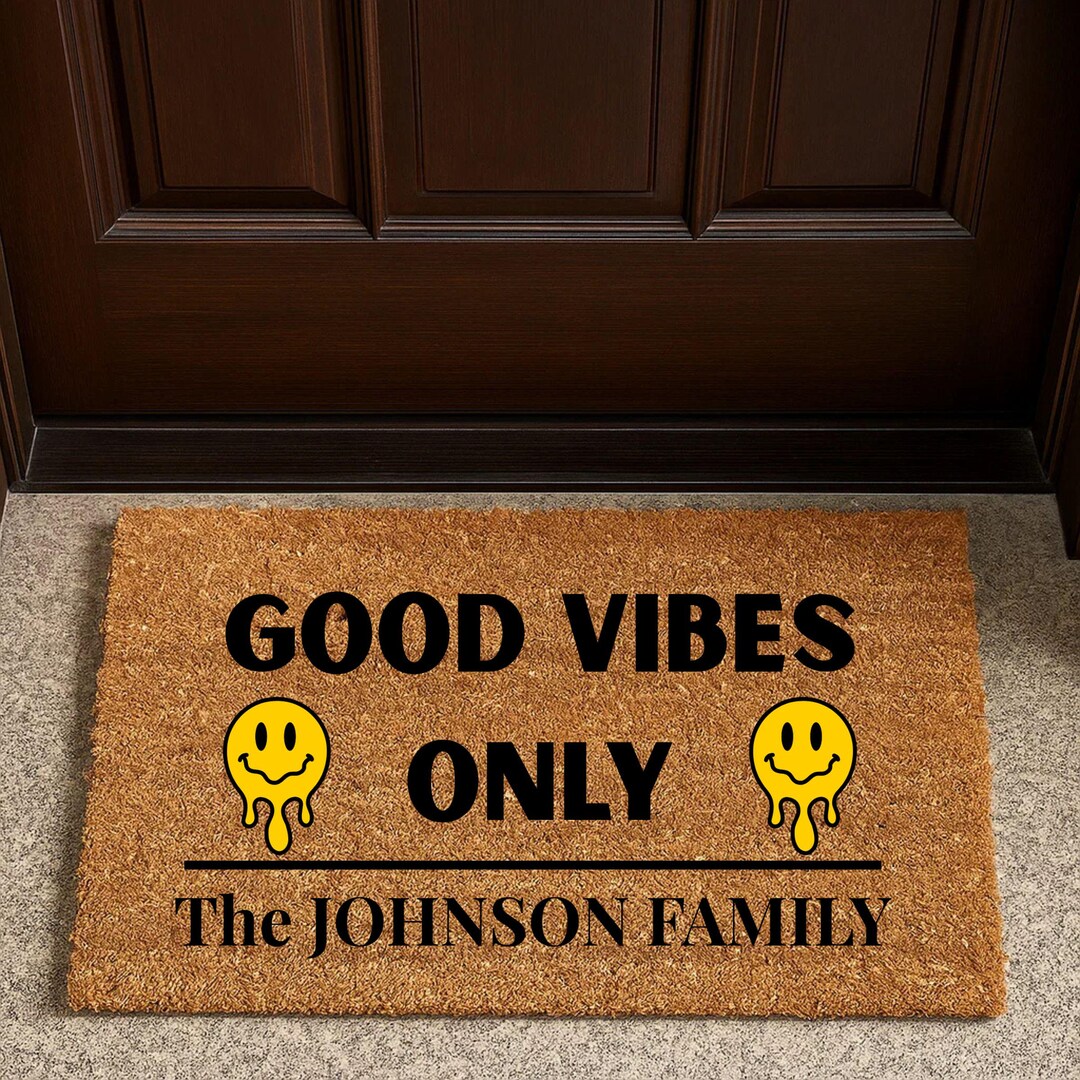 Good Vibes Only Doormat – Personalized Family Name Mat - Etsy