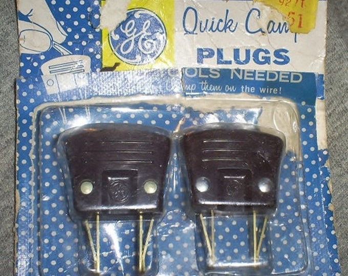Vintage GE Quick Clamp Plugs in Package 1970's Wiring Brown - Etsy