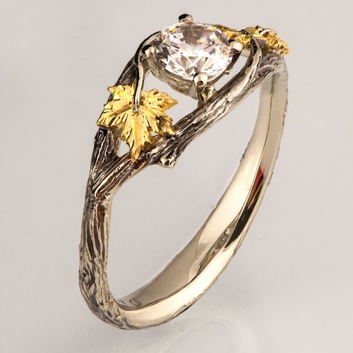 Twig and Leaf Engagement Ring Opal Engagement Ring Maple | Etsy