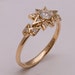 Diamond Art Deco Star Engagement Ring Unique Engagement Ring, Star Ring ...