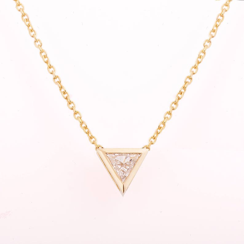 Triangle Pendant Art Deco Pendant Triangle Diamond Pendant - Etsy