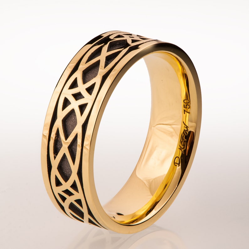 Celtic Wedding Band Wedding Band Two Tone Wedding Ring Two - Etsy