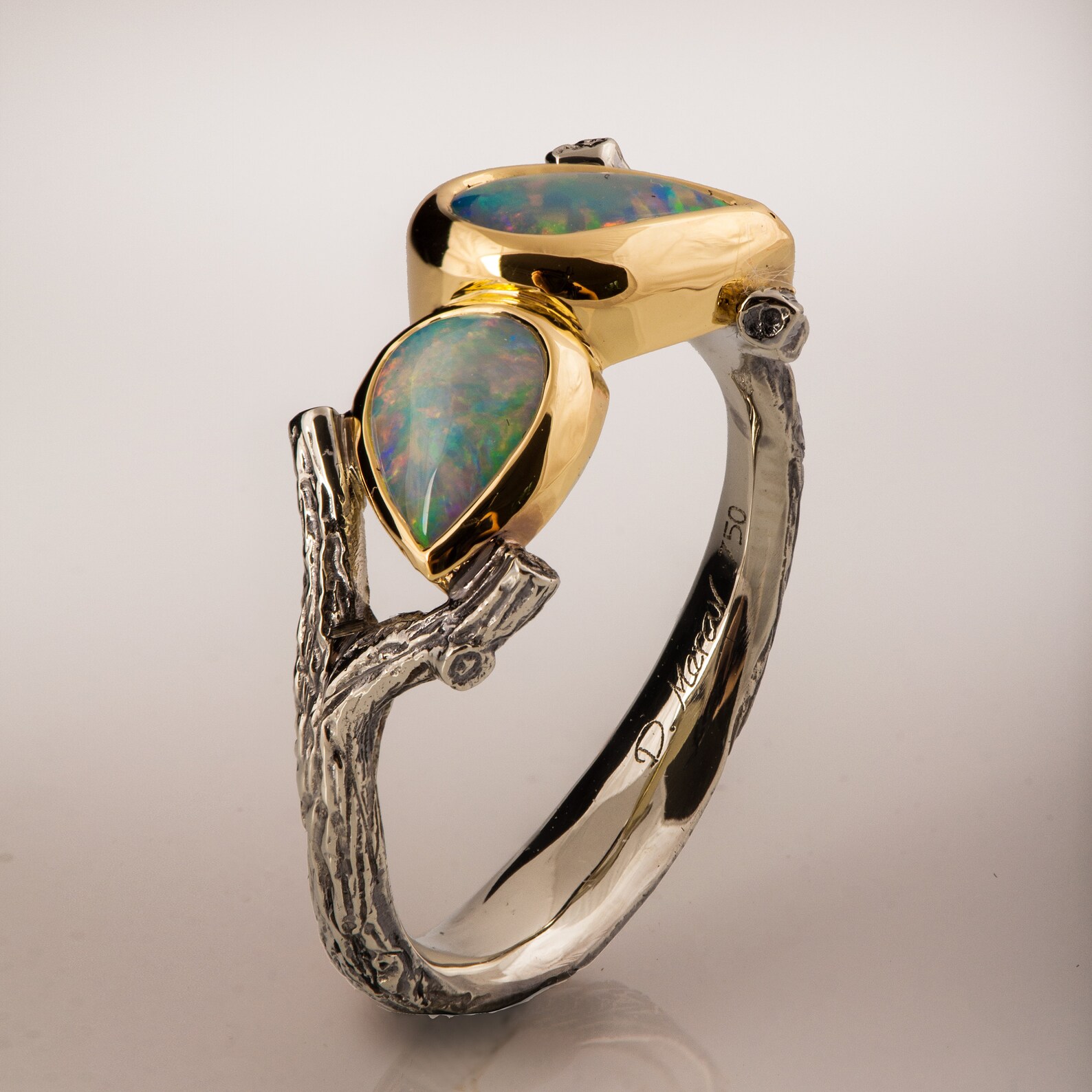 Twig Engagement Ring Pear Opal Ring Opal Twig Ring Opal | Etsy