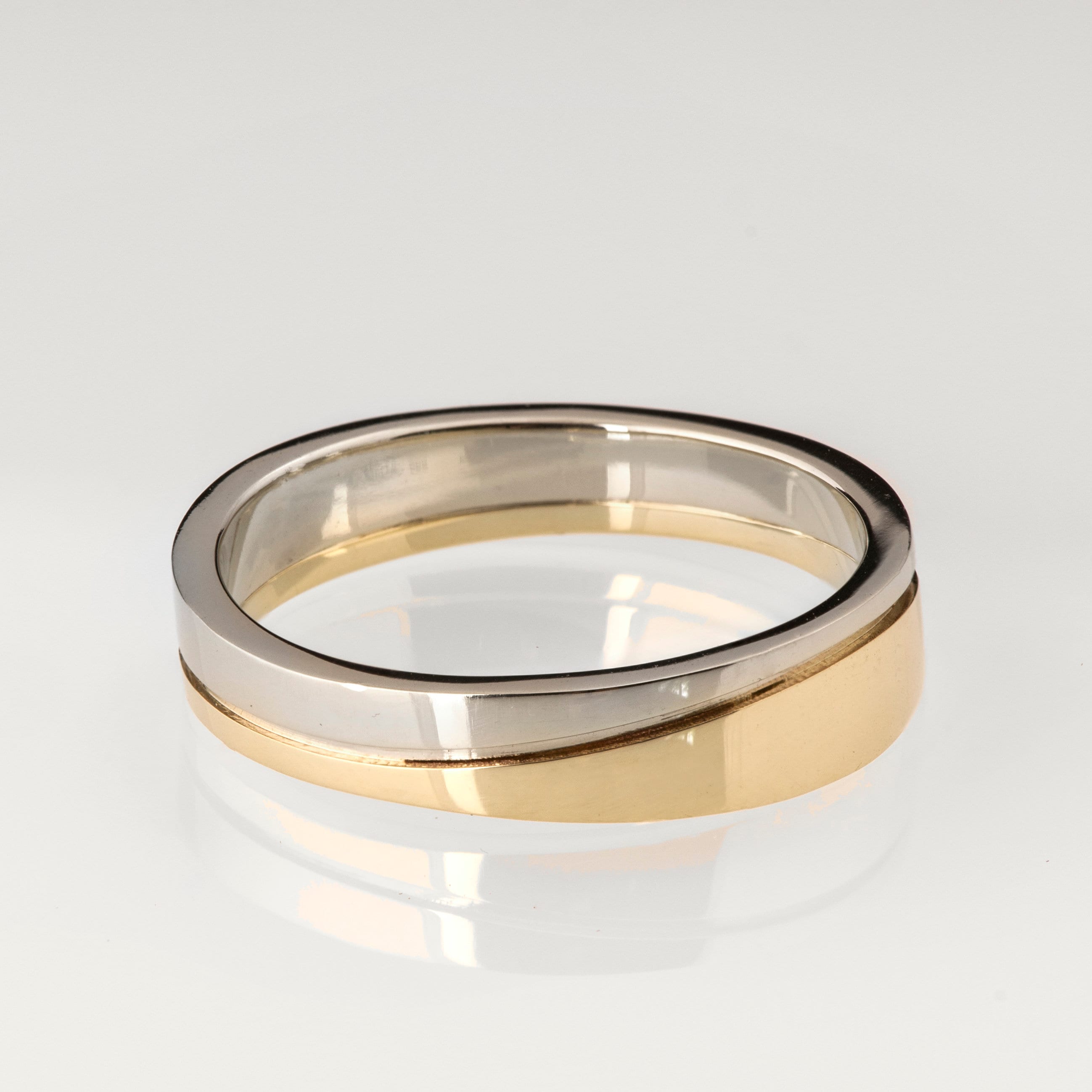 Unique Two Tone Wave Wedding Band - Etsy