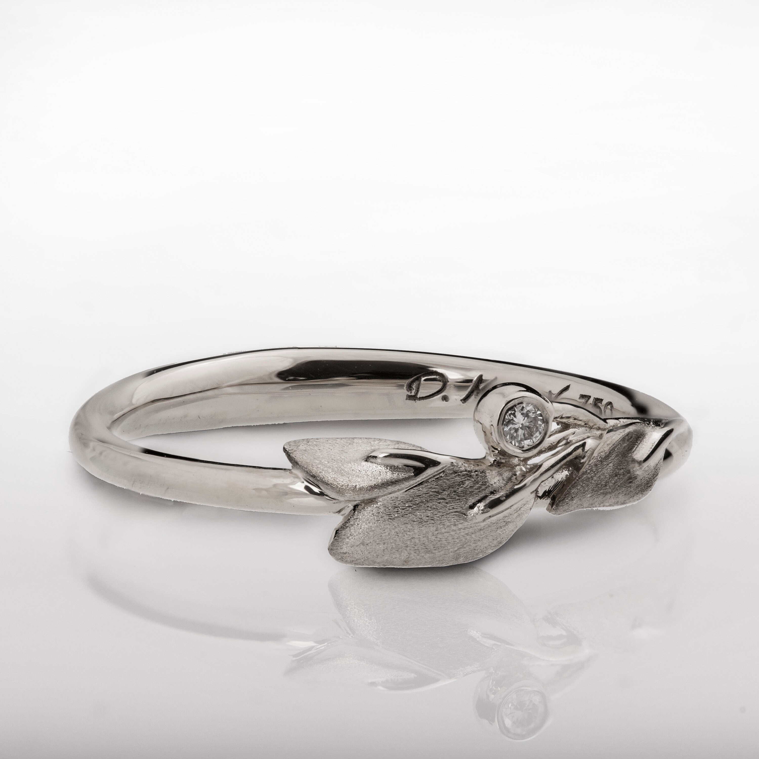 Dainty Leaf Ring Platinum Leaves Engagement Ring Platinum | Etsy