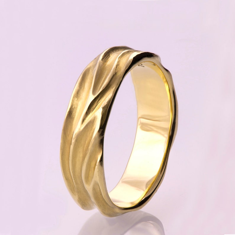 Trouwring 14k gouden ring trouwring mannen trouwring - Etsy Nederland