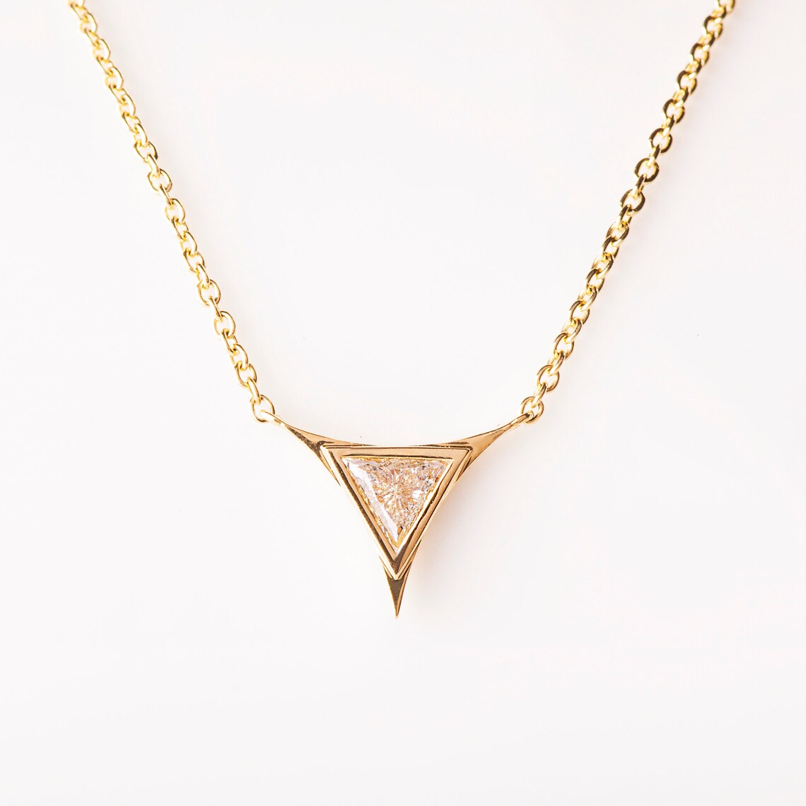 Triangle Pendant, Diamond Pendant, Art Deco Pendant, Triangle Diamond ...