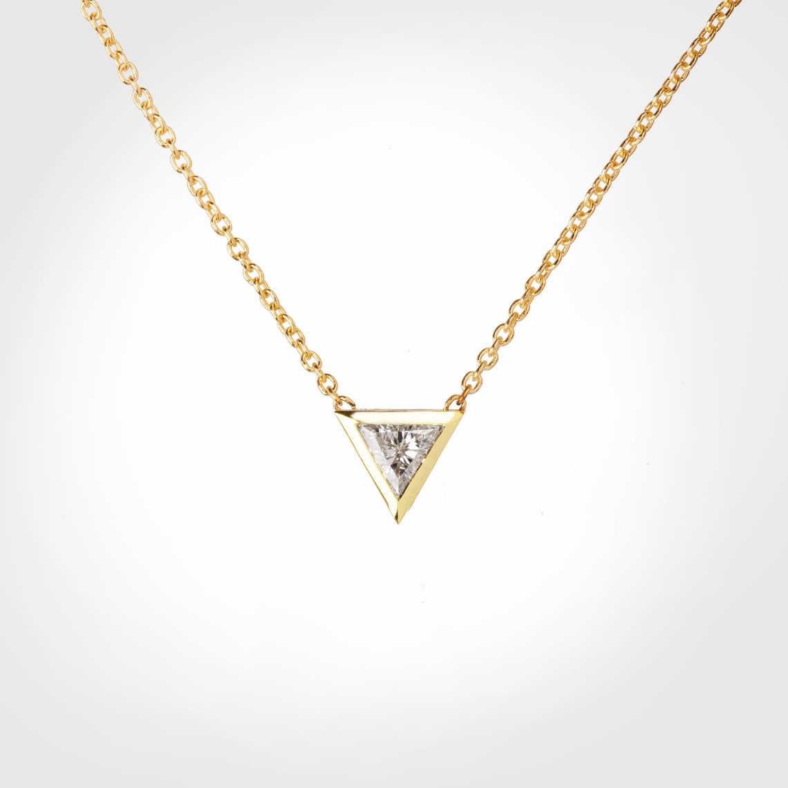 Triangle Pendant Art Deco Pendant Triangle Diamond Pendant | Etsy