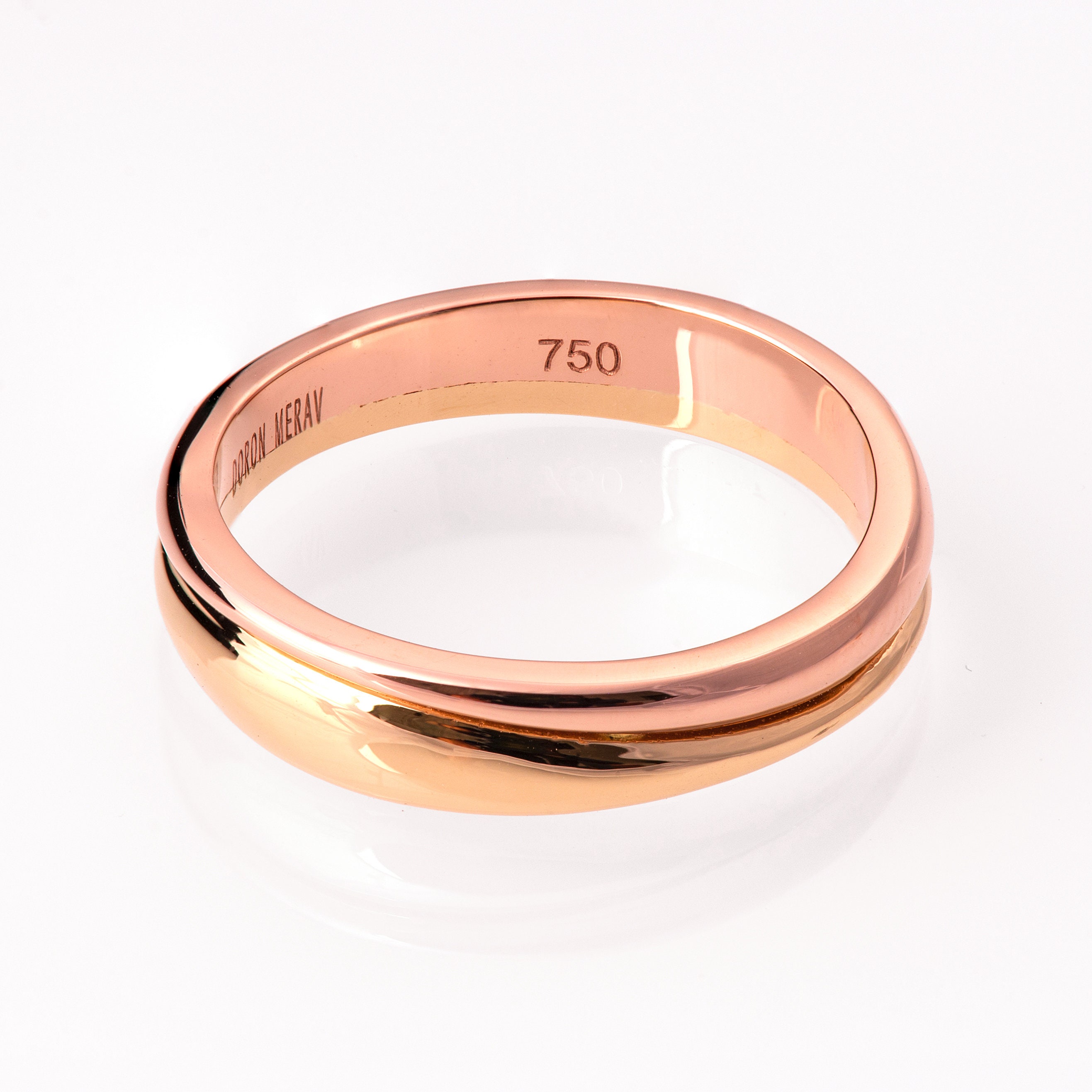 Two Tone Wedding Band Unique wedding band Wedding Ring | Etsy