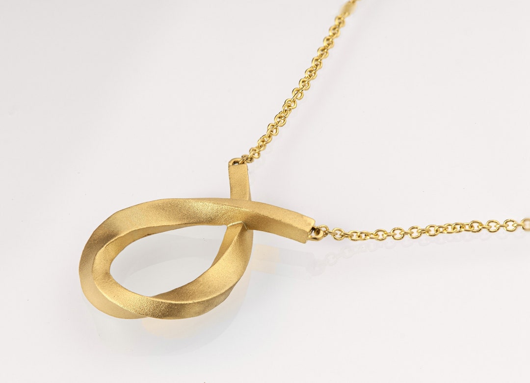 Large Mobius Pendant, Solid 14k Gold Twist Pendant - Etsy