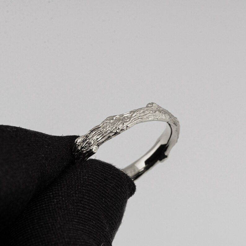 Platinum Twig Ring, Platinum Ring, Textured Wedding Ring, Wedding Ring ...