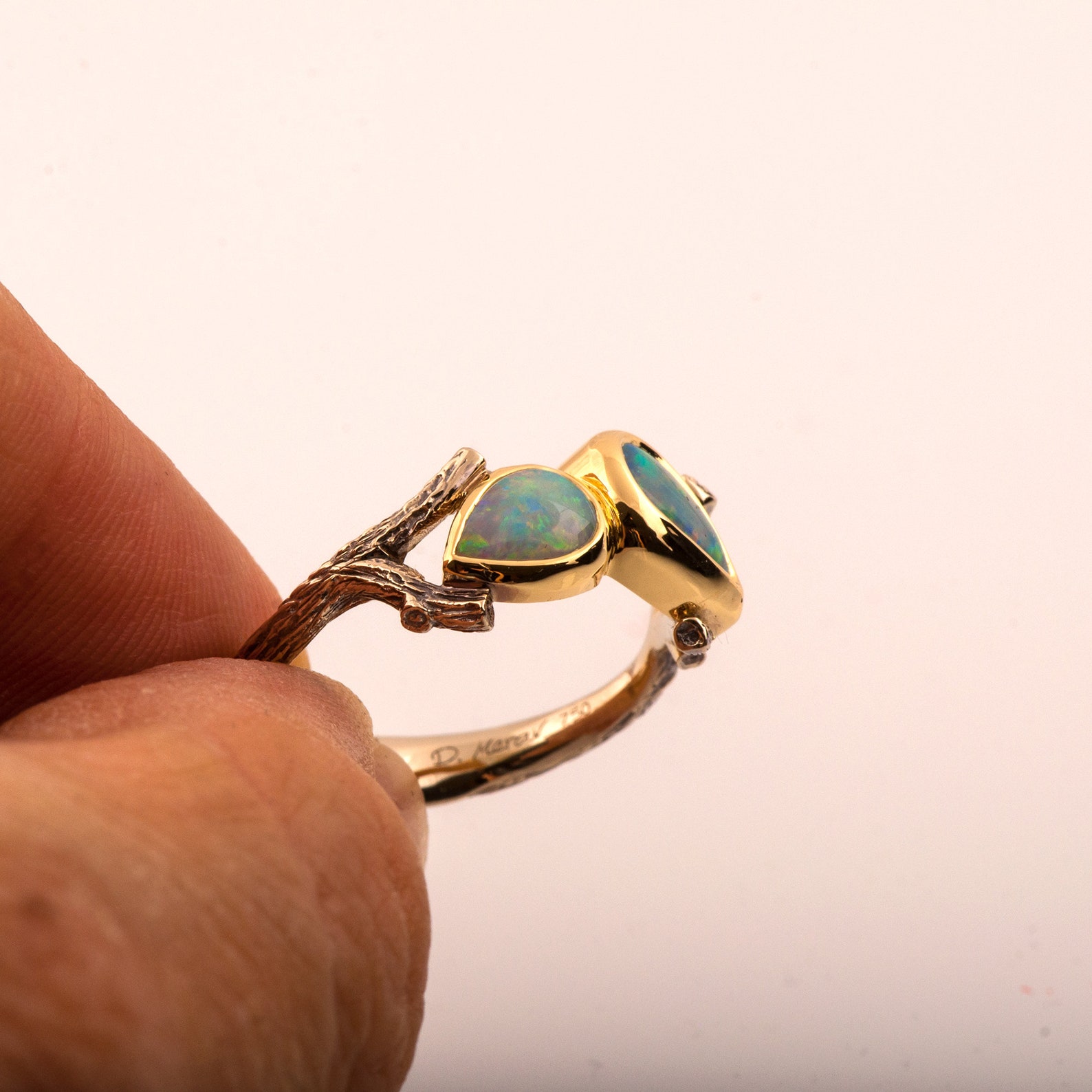 Twig Engagement Ring Pear Opal Ring Opal Twig Ring Opal | Etsy