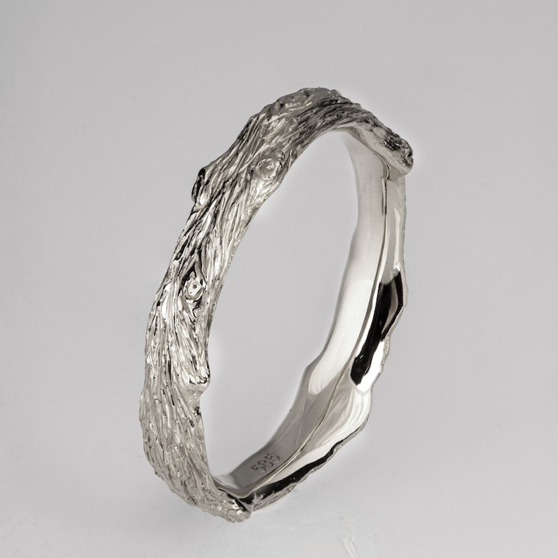 Platinum Twig Ring, Platinum Ring, Textured Wedding Ring, Wedding Ring ...