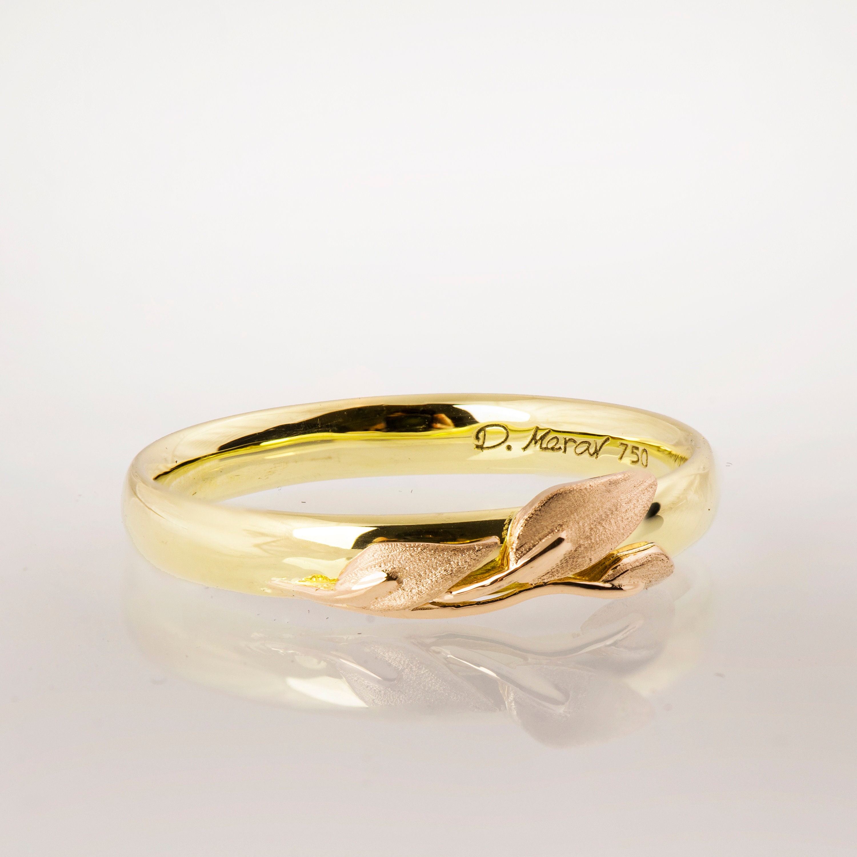 Leaves Ring Two Tone Leaves Ring Rose Gold Leaf Ring 9B | Etsy